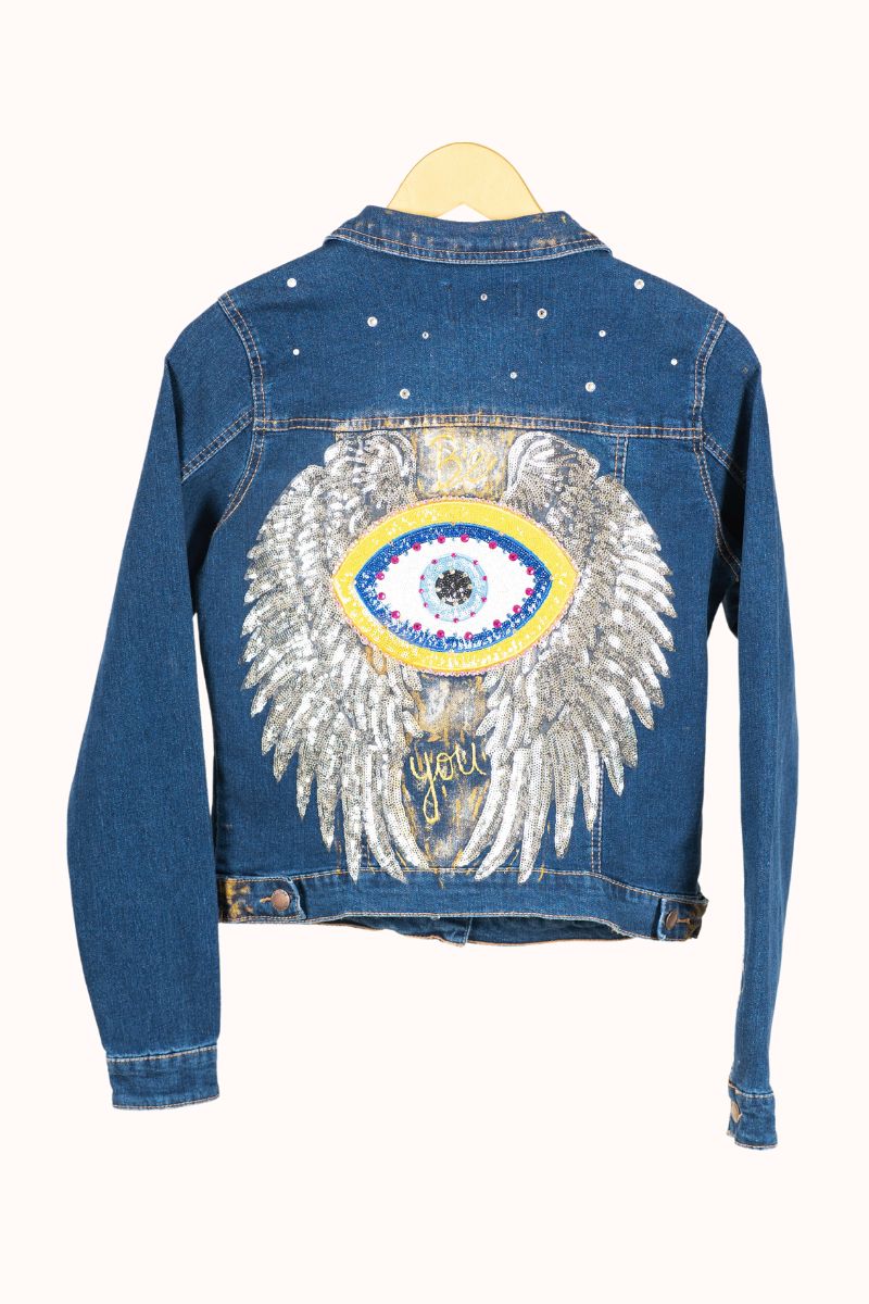 Denim Jacket With Angel Wings – OJO TURCO – Wada Swag