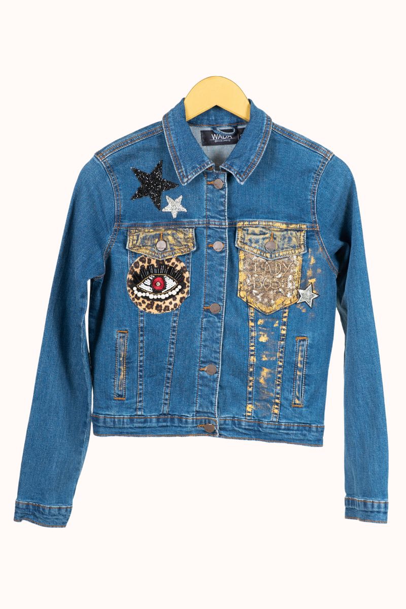 DENIM JACKET – LOVE PEACE – Wada Swag