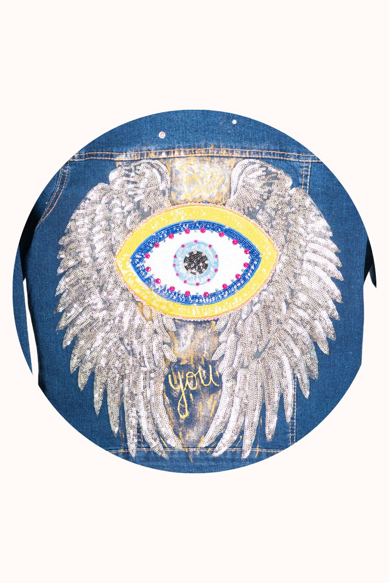 Denim Jacket With Angel Wings – OJO TURCO – Wada Swag