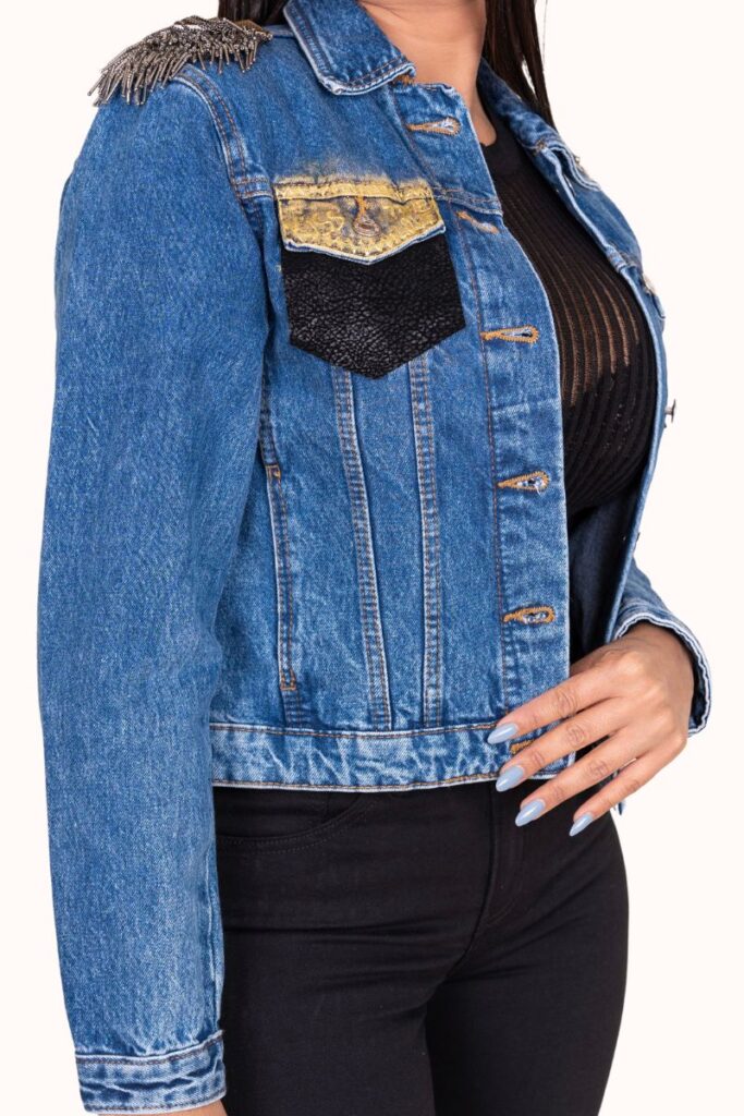 DENIM JACKET – ALAS PLATEADAS – Wada Swag