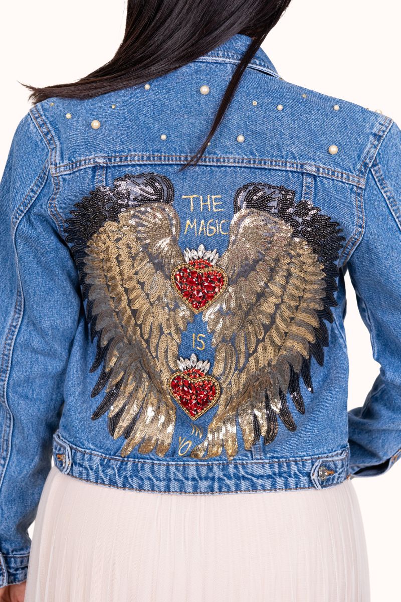 DENIM JACKET – CORAZÓN CORONA – Wada Swag